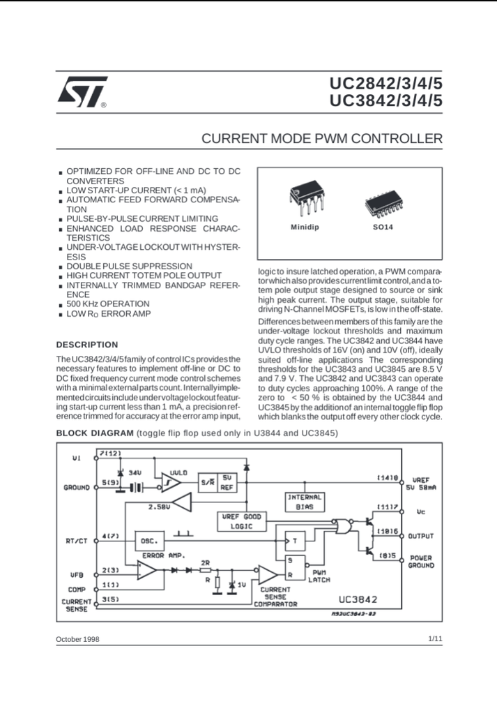 UC3843 PWM Controller IC | The Component Centre